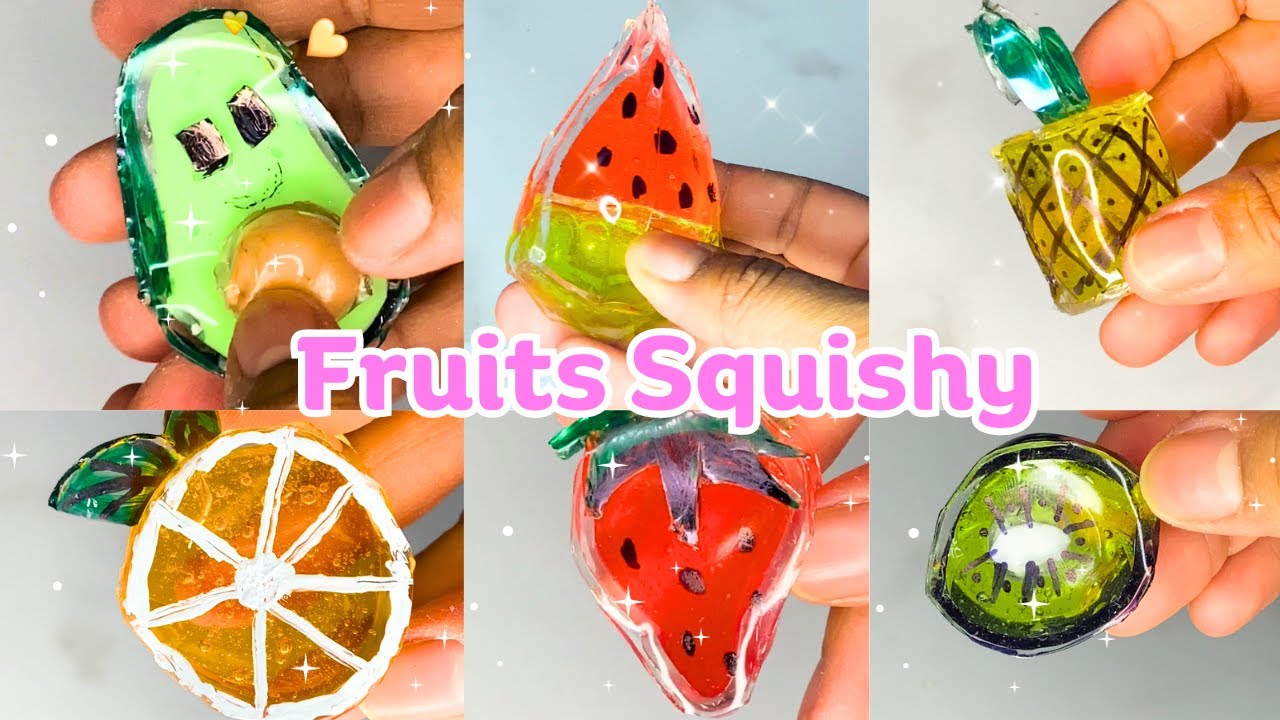 DIY Fruits 🥑🍉🍍🍊🍓🥝Squishy with Nano Tape! 💖Part 3💖 - YouTube
