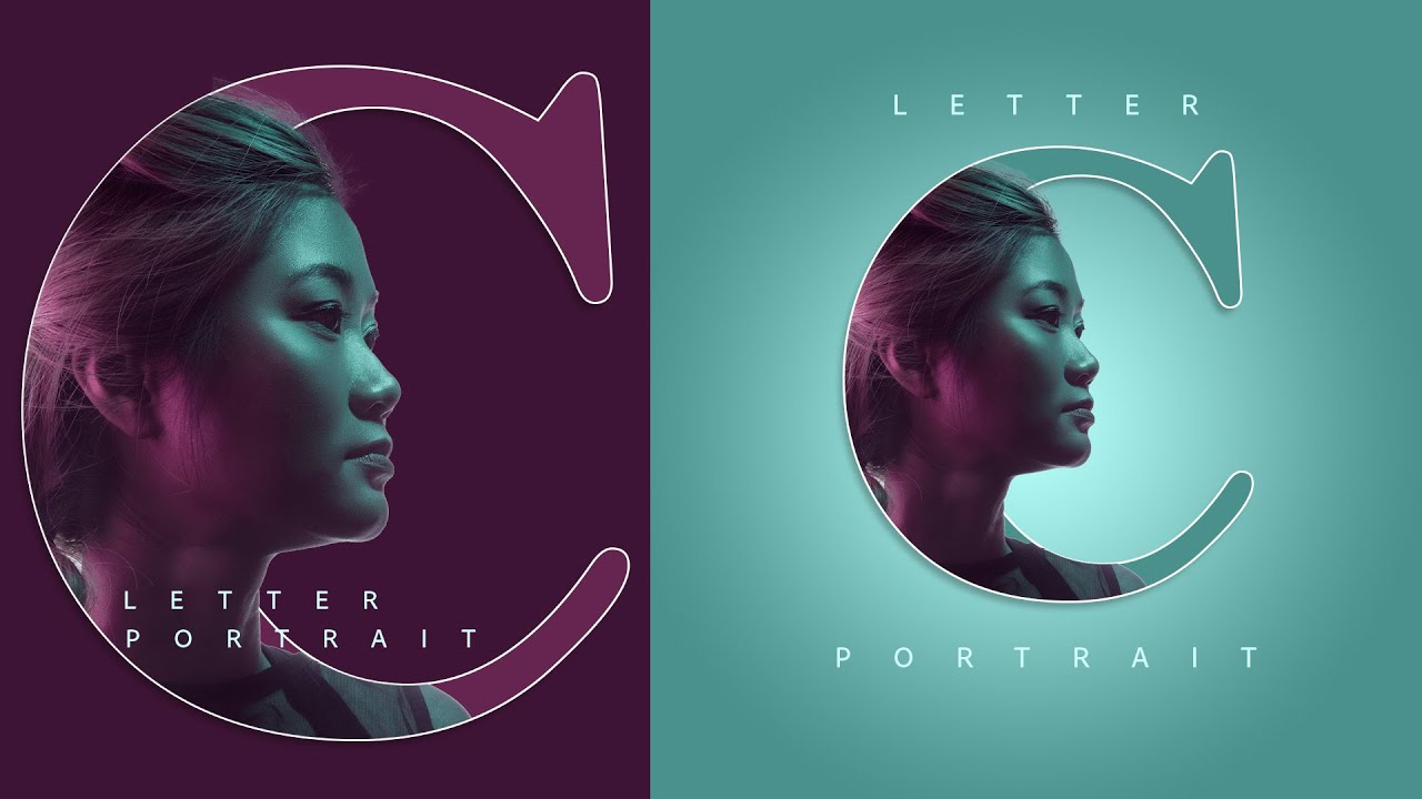 Letter (C) Portrait Design Tutorial in Photoshop - YouTube