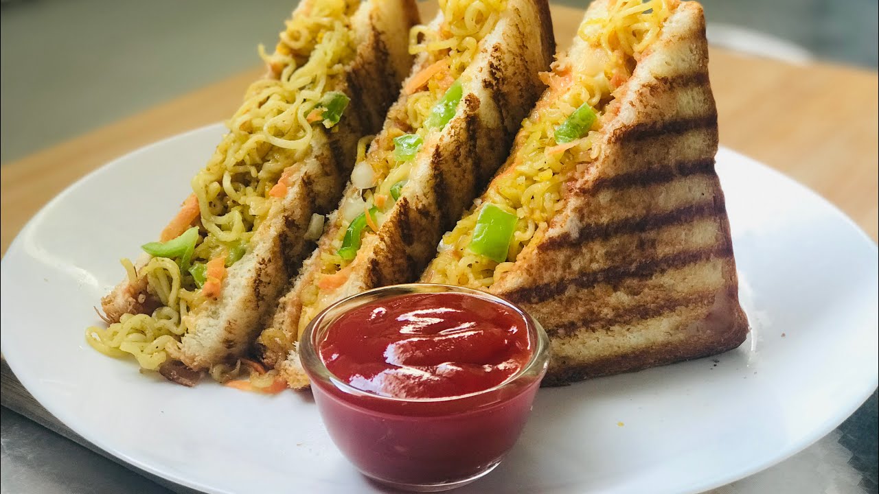 Maggi Sandwich| Easy Tasty Teatime Snack| Maggi Masala Grilled Sandwich ...
