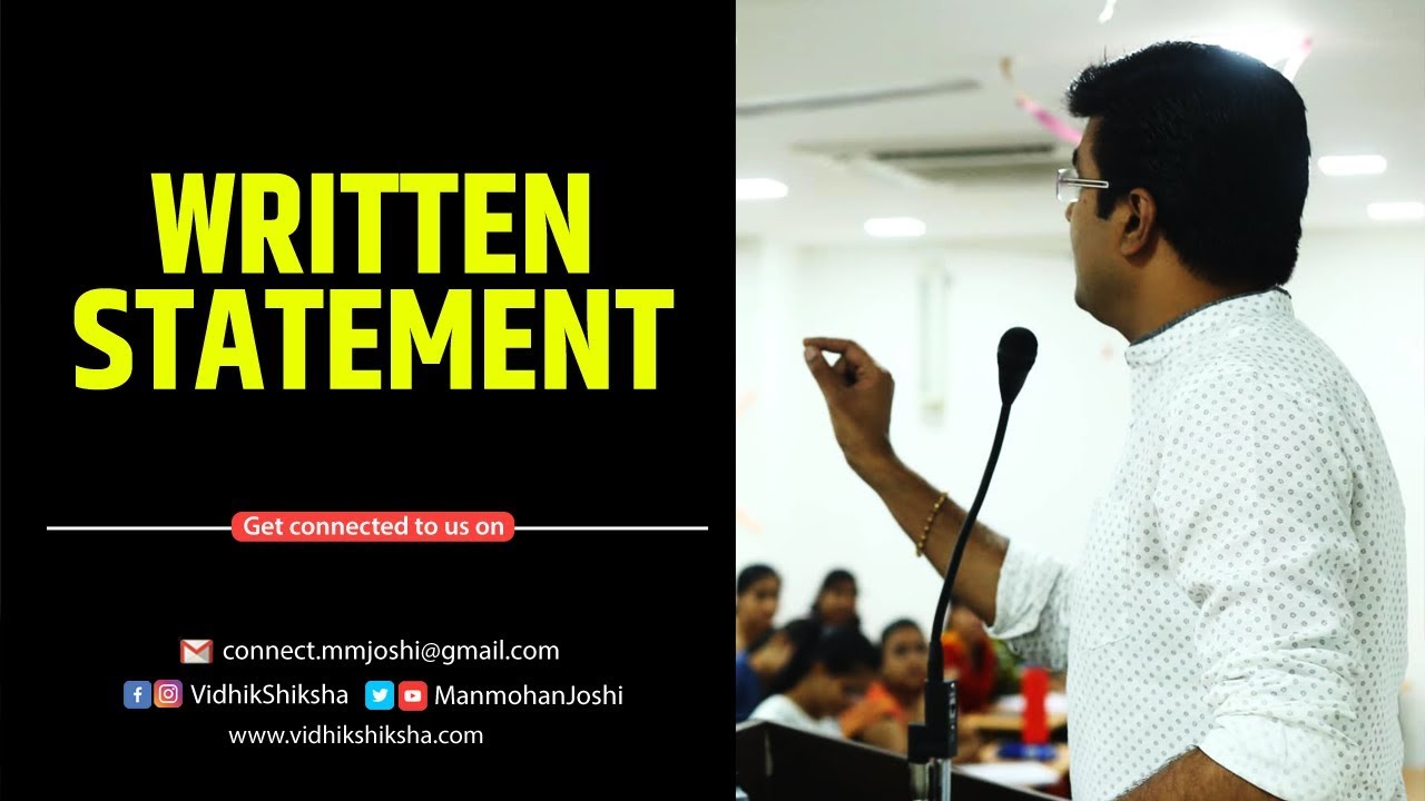 लिखित कथन / CPC लेक्चर सिरीज़ / Written Statement - YouTube