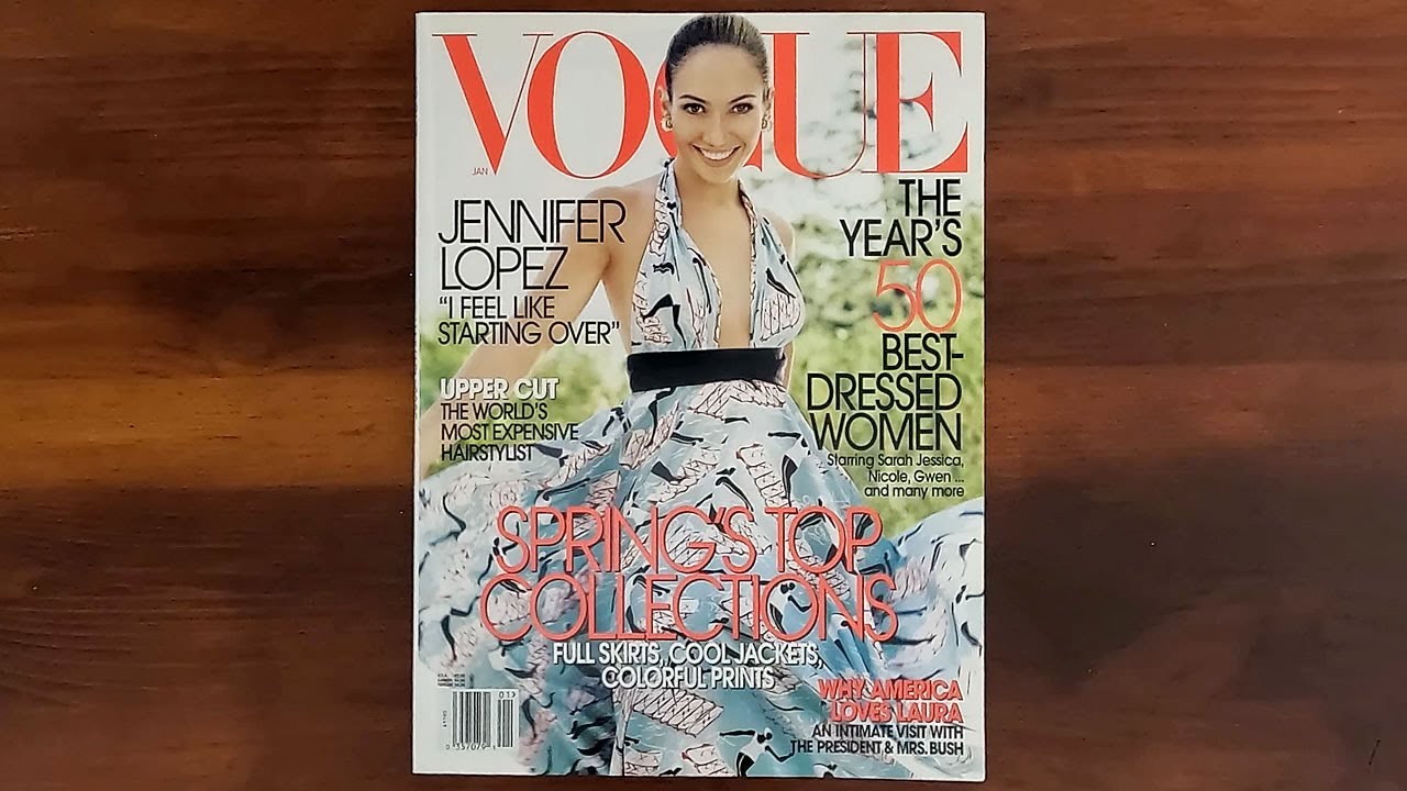 Vogue January 2005 Jennifer Lopez, George Bush | ASMR Magazine Flip ...