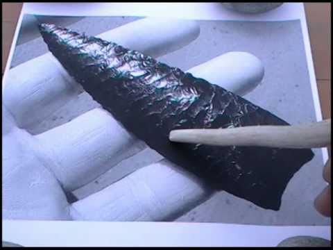 Flint Knapping a Humboldt Point pt. 1 - Hammerstone Preform - YouTube