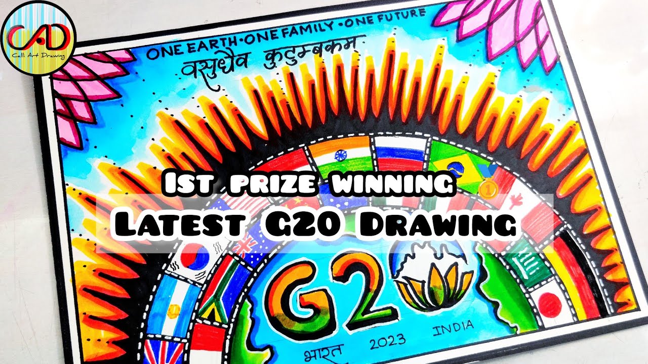 G20 Drawing | G20 Poster | G20 India Logo Drawing | Poster On G20 | One ...