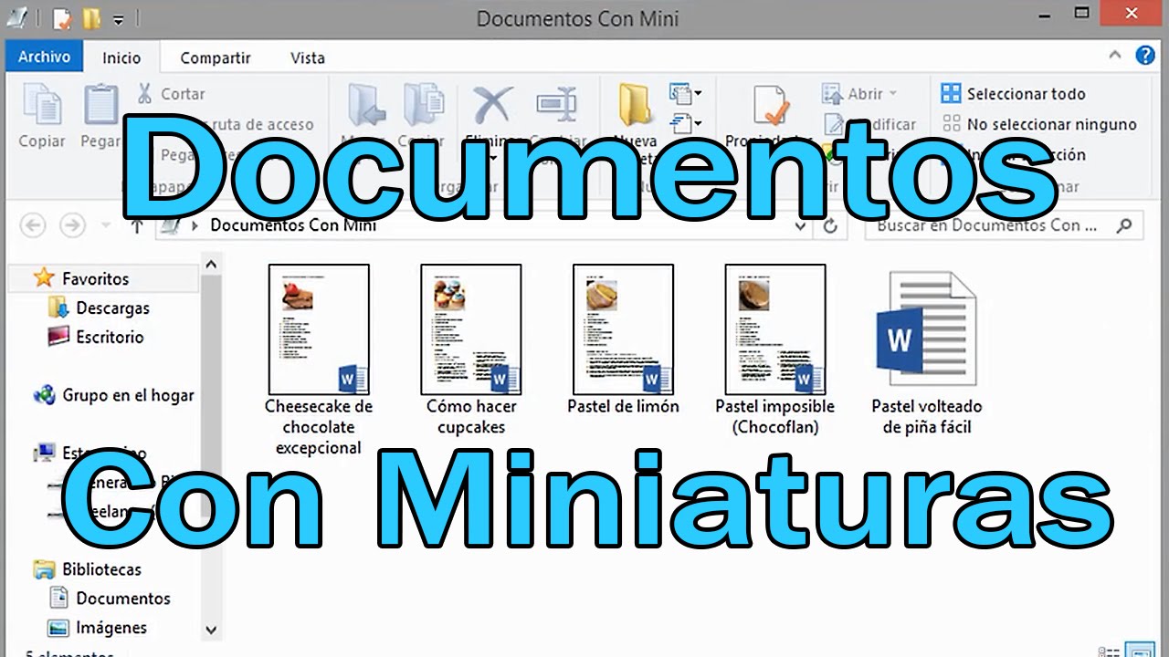 Como poner miniaturas a documentos de Word - YouTube