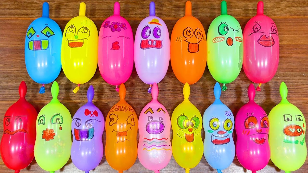 Making GLOSSY slime with FUNNY BALLOONS!!!Mixing random into slime ...