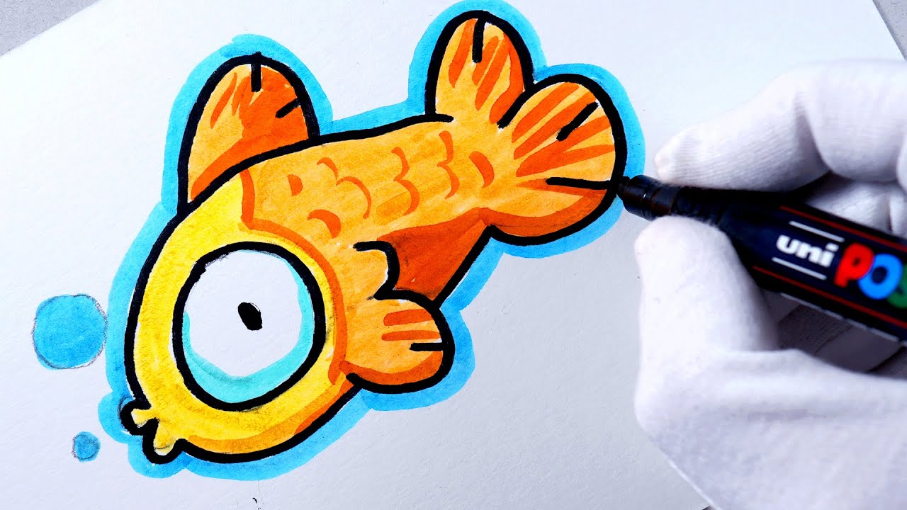 Underwater Doodles: How to Draw a Super Cute Fish - YouTube
