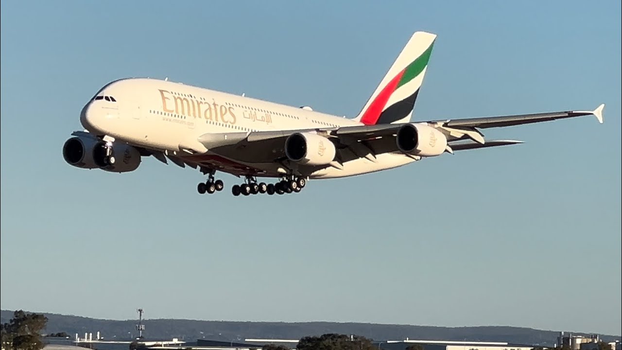 Emirates EK420 Landing Perth Airport - YouTube
