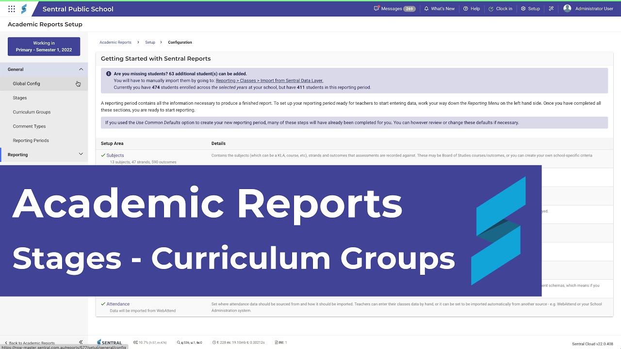 Academic Reports Setup - Stages and Curriculum Groups - YouTube