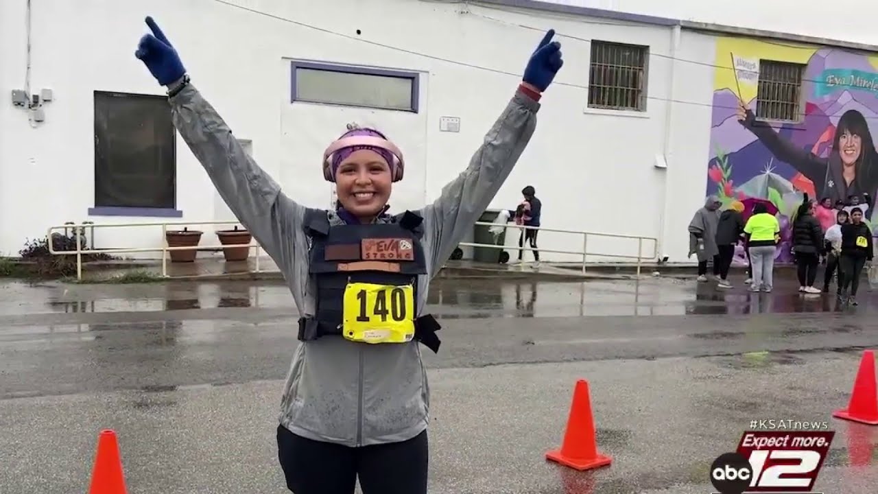 Hundreds brave the cold for the Eva Strong Memorial Run - YouTube