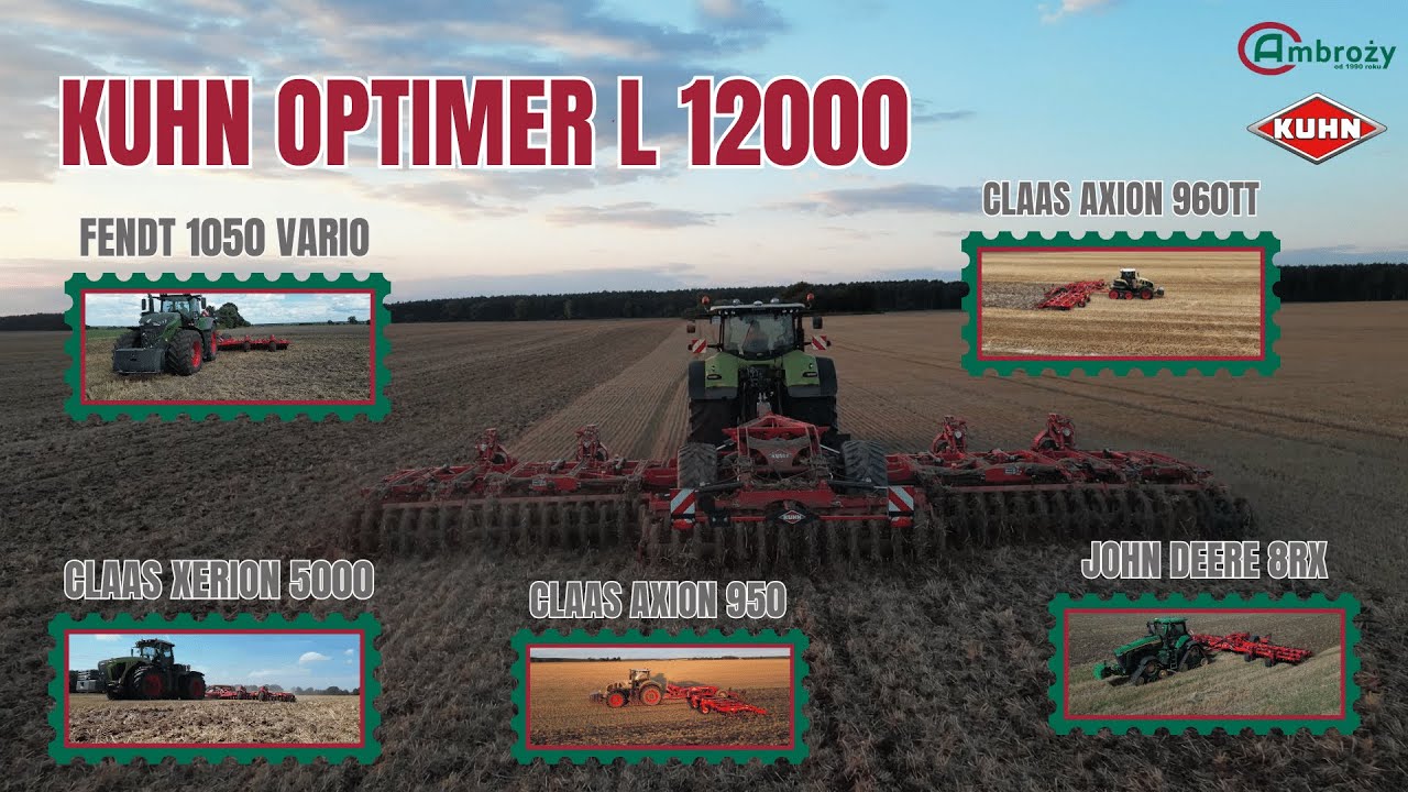 TALERZÓWKA KUHN OPTIMER L 12000🔥! FENDT 1050, XERION 5000, AXION 950 ...