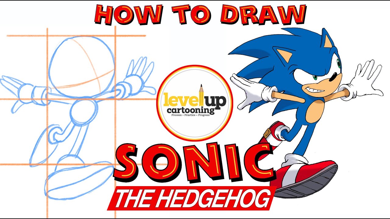 how to Draw Sonic the Hedgehog Easy Step by Step - YouTube