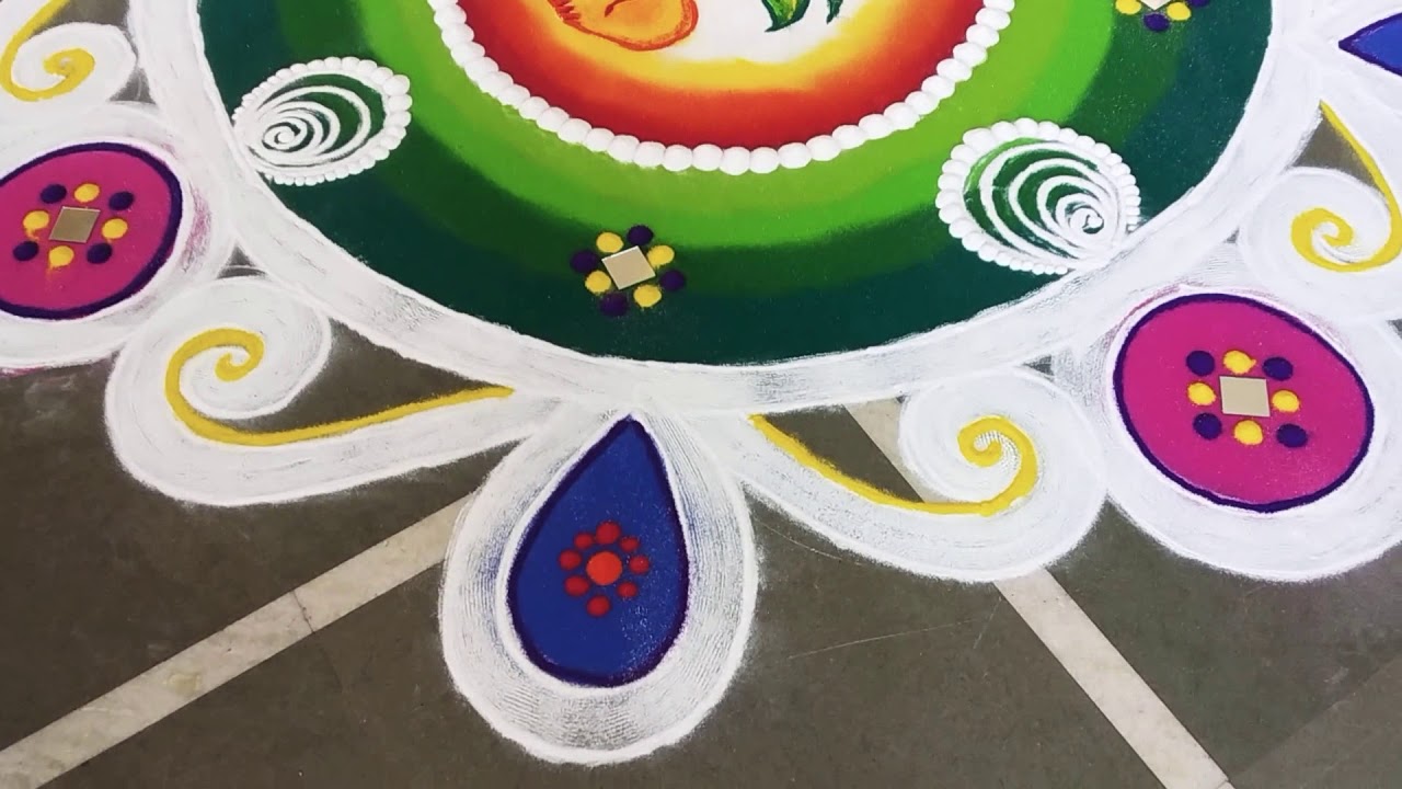 Engagement special rangoli ️ - YouTube