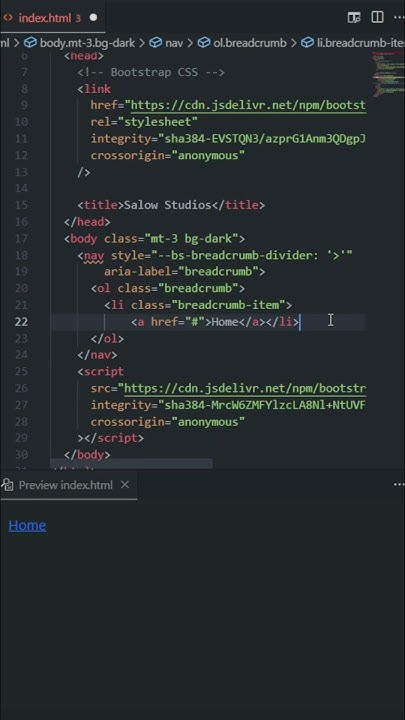 Breadcrumb using Bootstrap 5 #shorts #coding - YouTube
