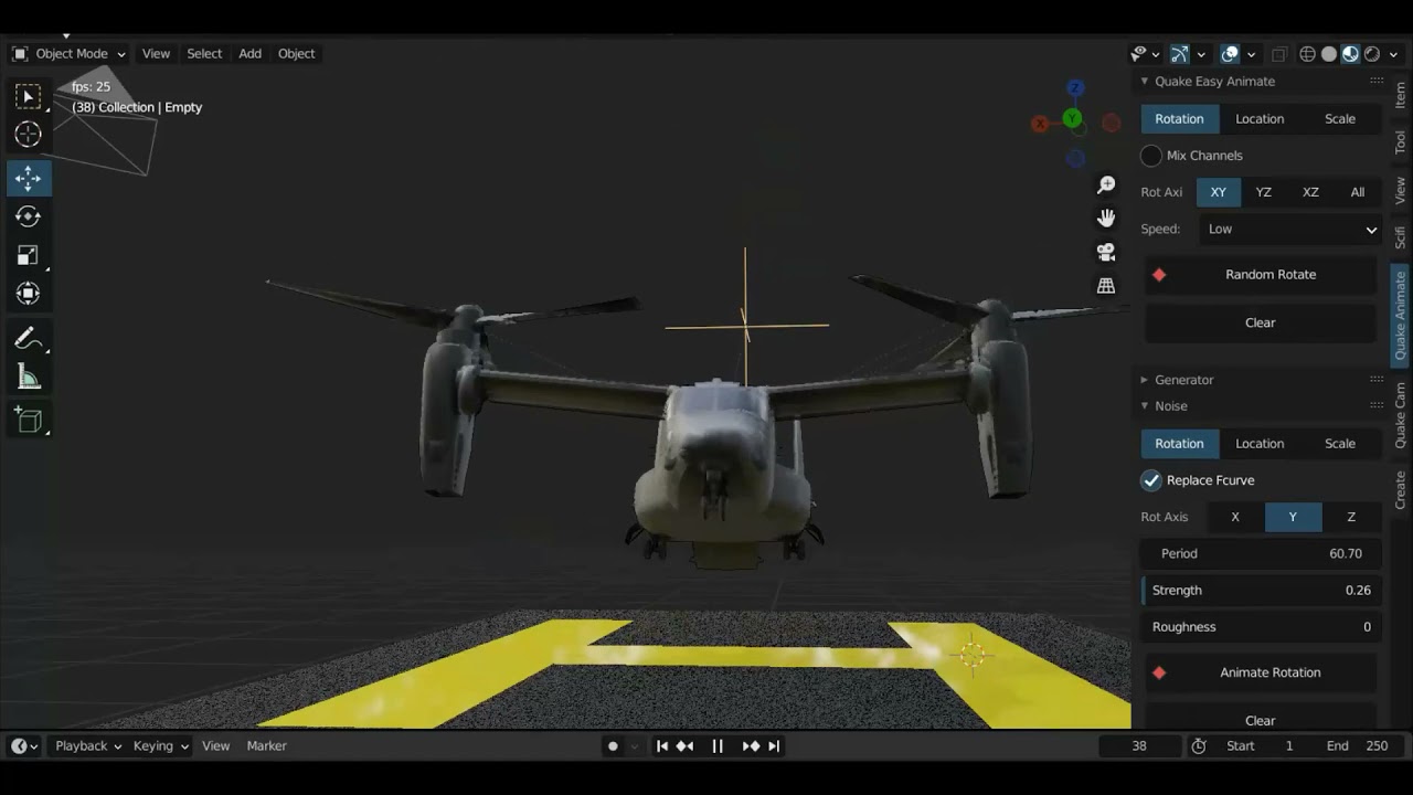 How to Animate Realistic Helicopter Landing Blender V22 Osprey - Quick ...