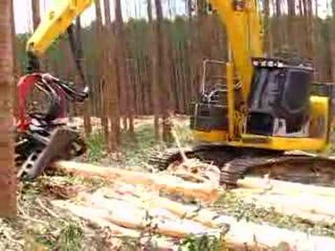 harvester florestal komatsu forest - YouTube