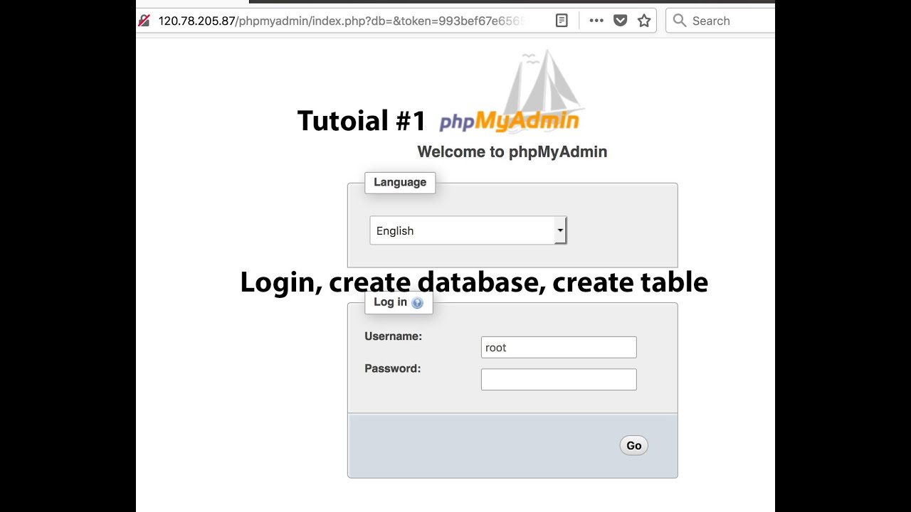Login, create table, create database. PhpMyAdmin Tutorial#1 - YouTube