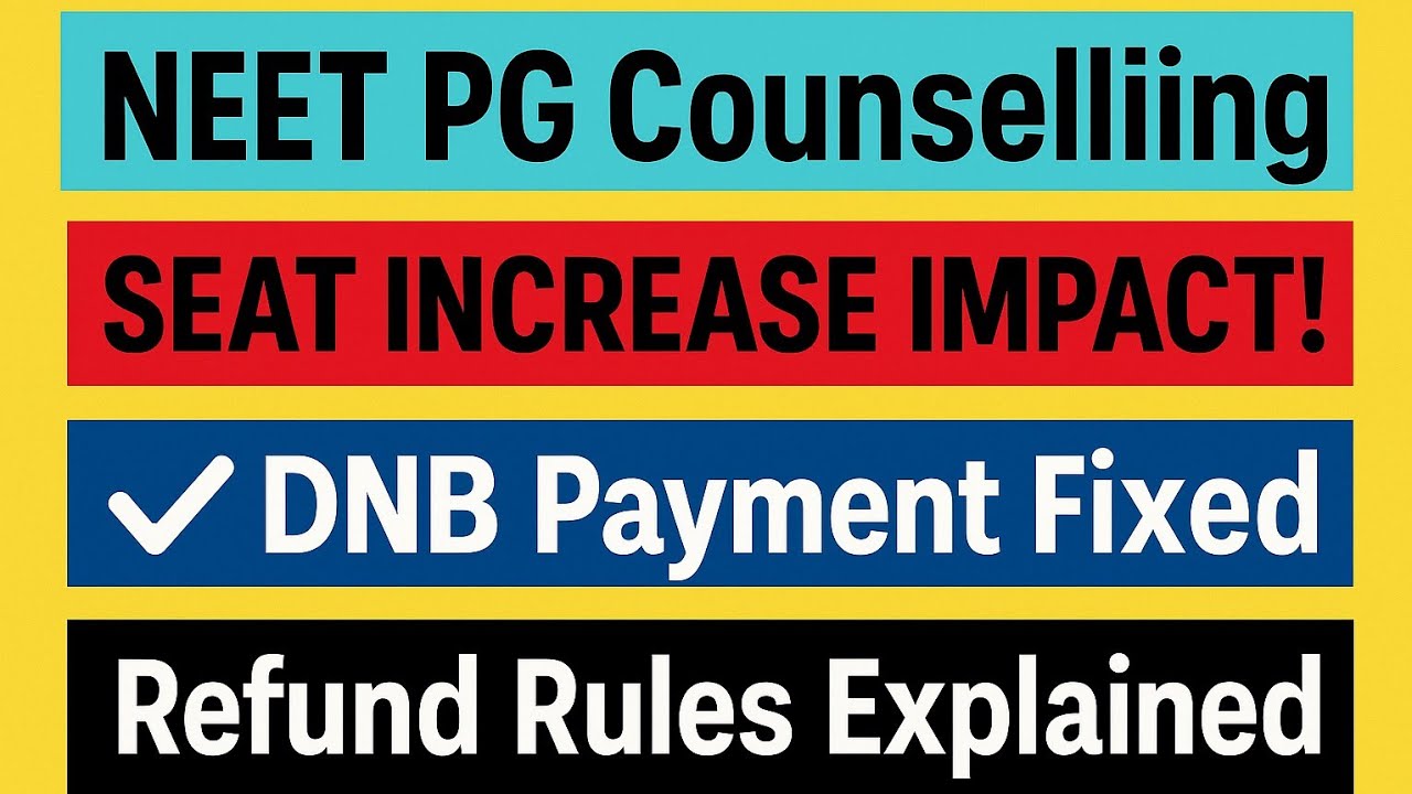 NEET PG 2025 Seat Increase BIG Update | DNB Payment Issue Solved ...
