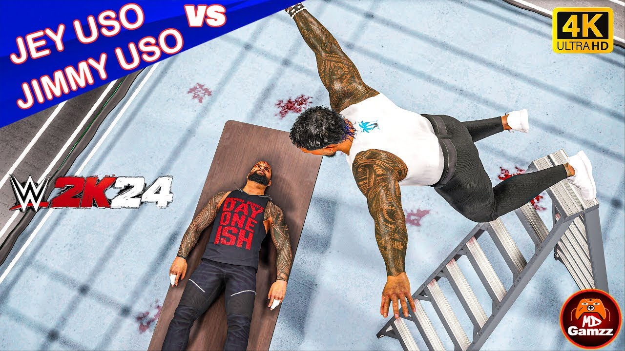 WWE 2K24 - Jey Uso vs. Jimmy Uso - Money in the Bank Match - YouTube