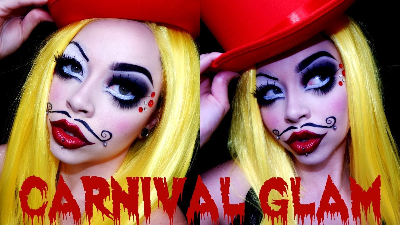 Carnival/Freakshow Glam | HALLOWEEN MAKEUP | TrendyWigs Review - YouTube