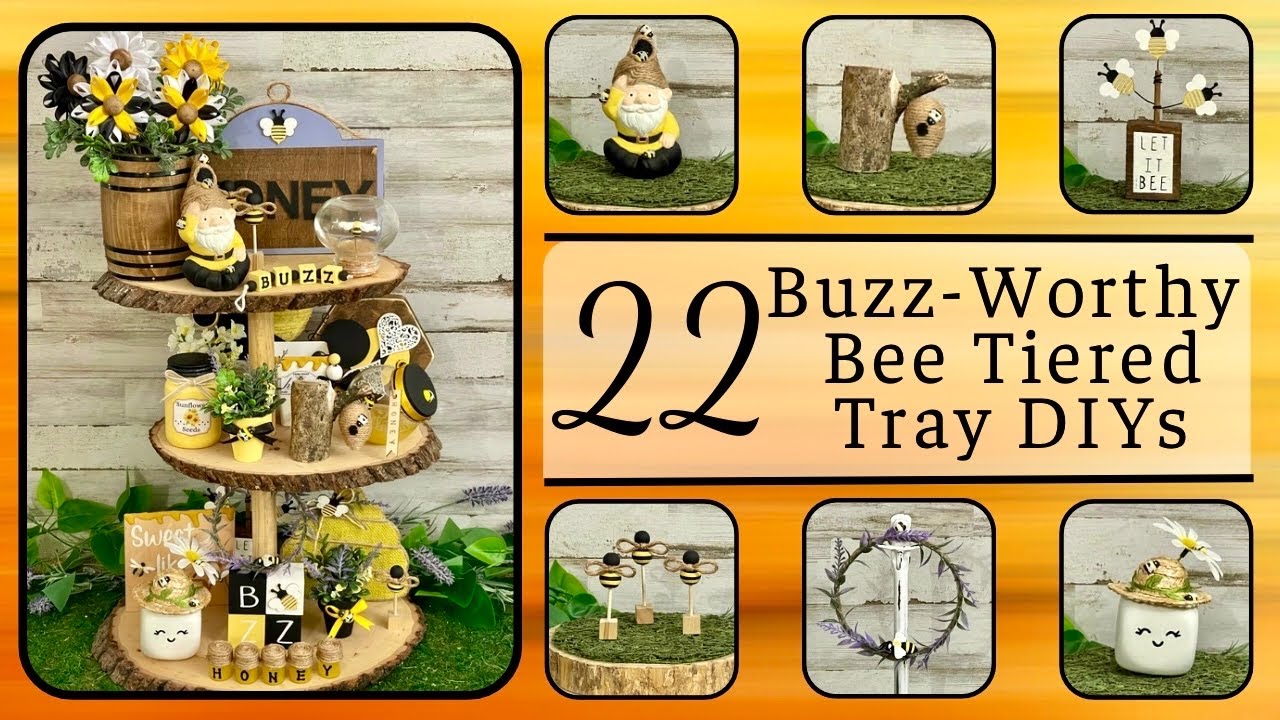 22 Buzz-Worthy Bee and Honey DIY Tiered Tray Projects 🐝 🍯 - YouTube