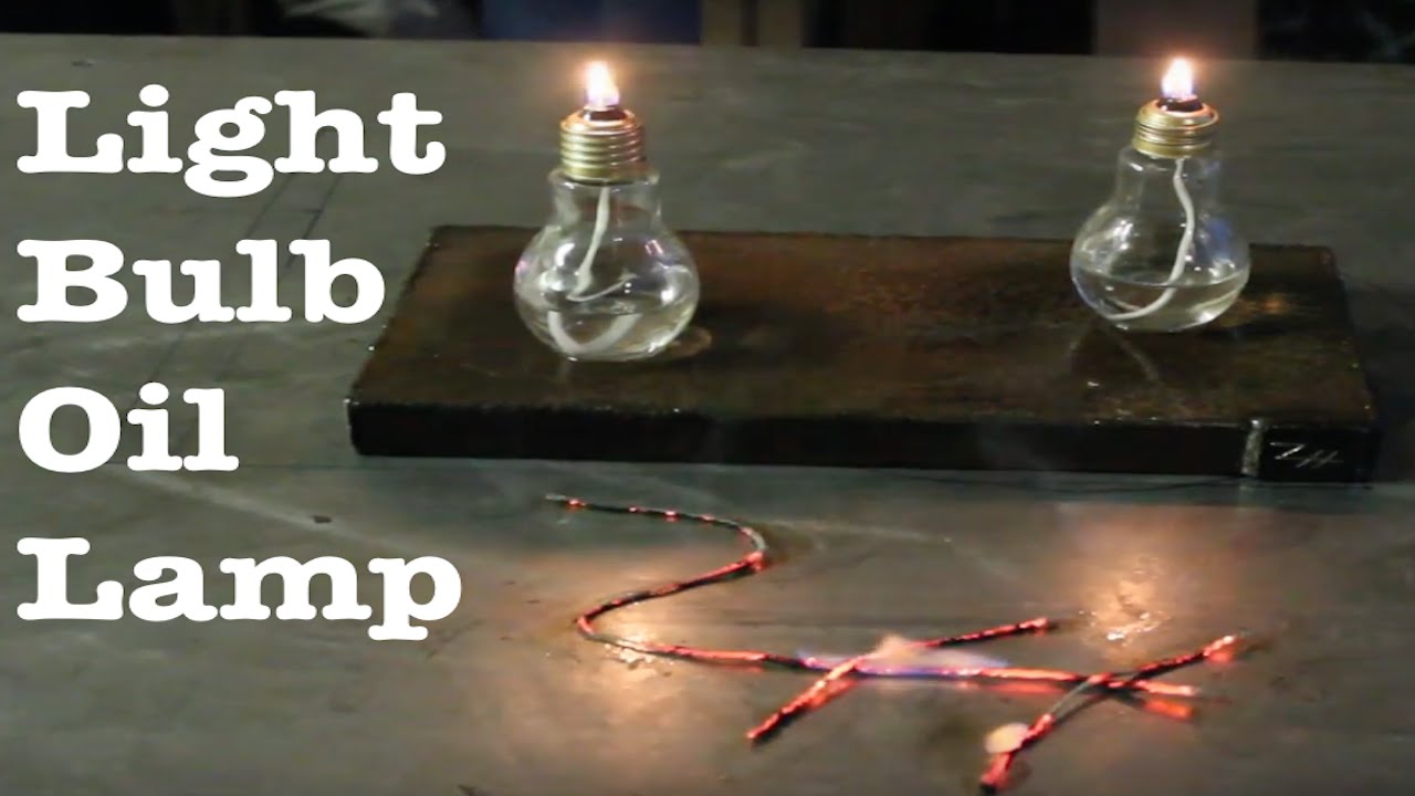 Anachronistic light bulb oil lamp - YouTube