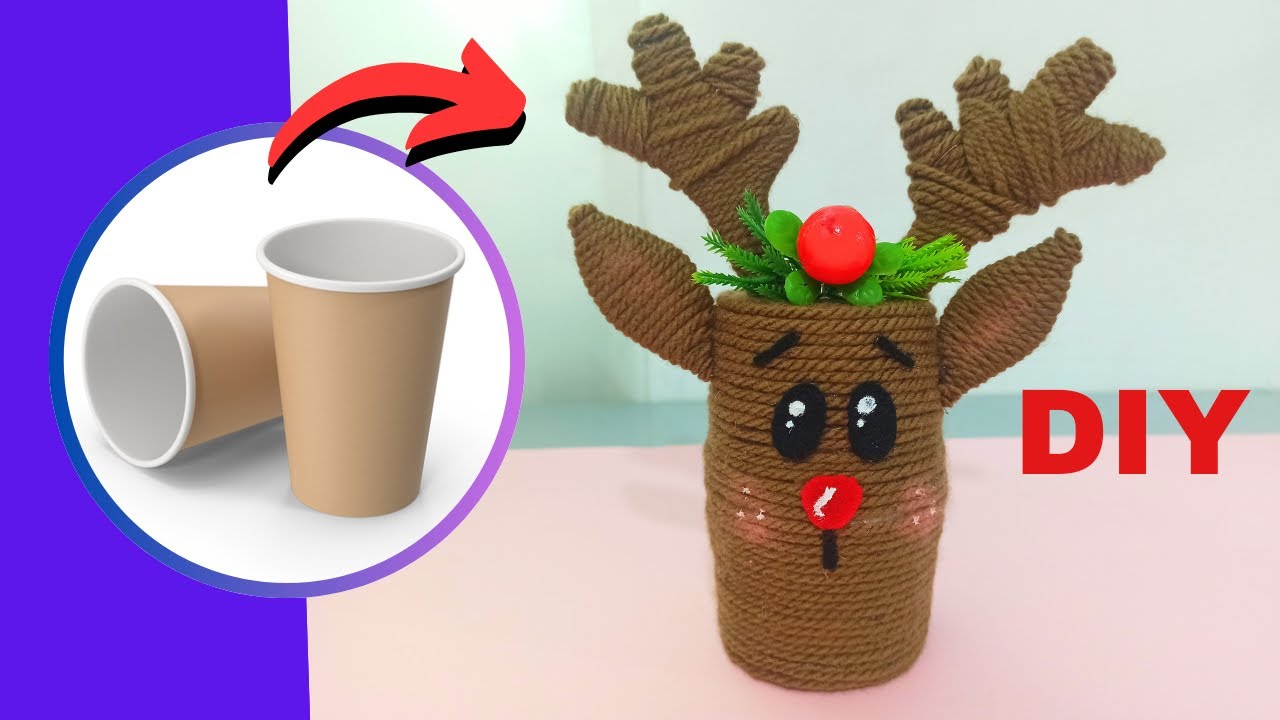 How To Make A Deer With PAPER CUP - Christmass Decorations - YouTube