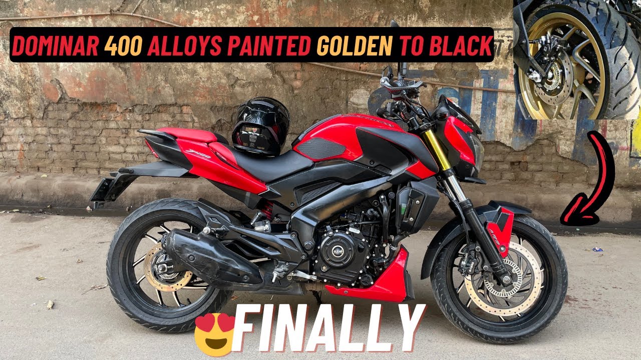 Dominar 400 2018 alloys painted from golden to black | Canyon red ...