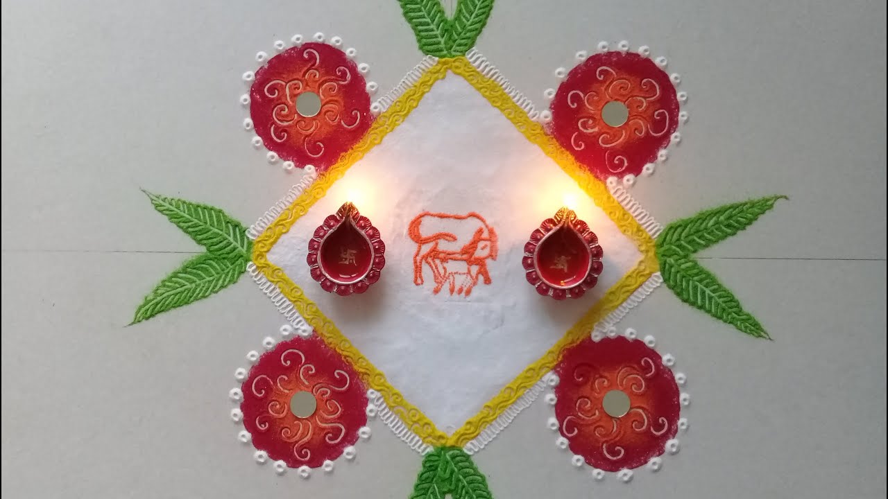 Diwali Vasubaras Special Rangoli Design...by designer rangoli. - YouTube