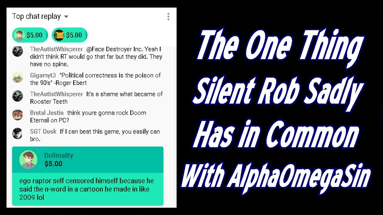 The One Thing Silent Rob Sadly Has In Common With AlphaOmegaSin - YouTube