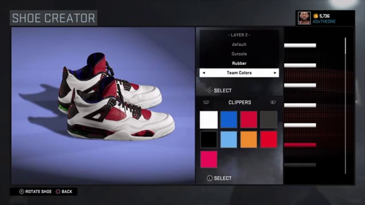NBA 2K16 SHOE CREATOR "CUSTOM JORDAN RETRO 4" PS4 - YouTube