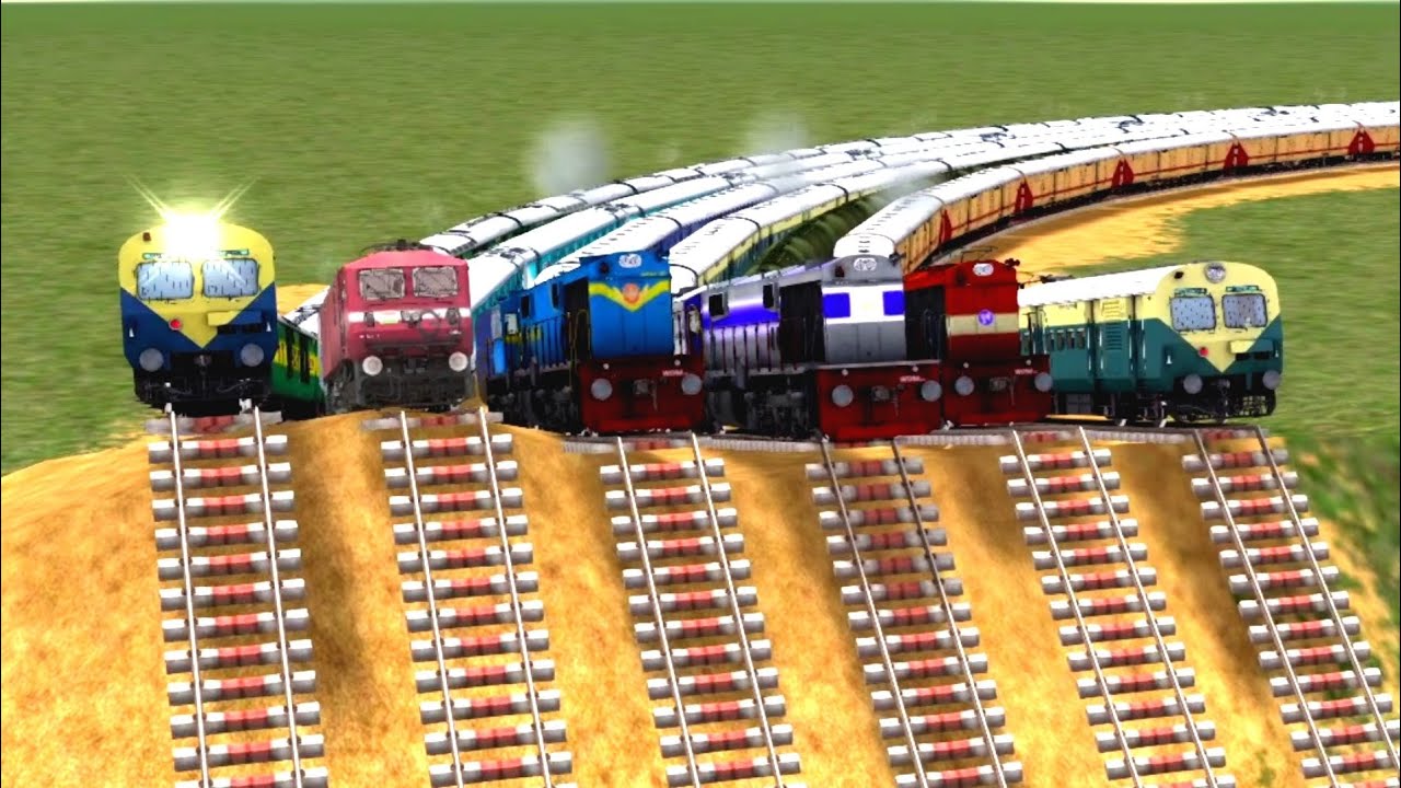 SixTRAIN CROSSING ON BUMPY RAILROAD TRACKS | Train Simulator #railroad ...