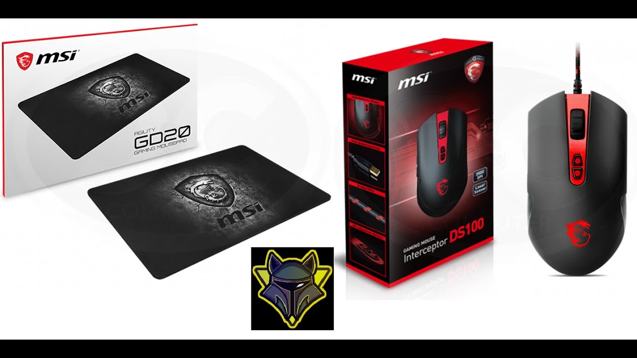 MSI Interceptor DS100 (Mouse) y MSI GD20 (Mousepad) - Unboxing y ...