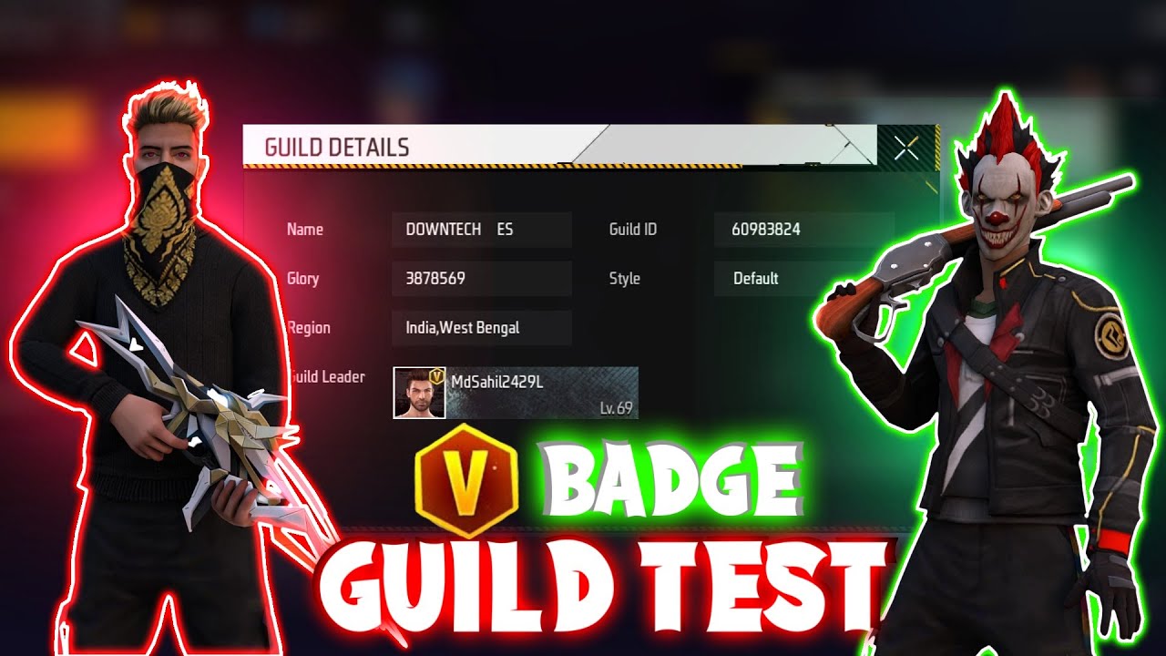 V BADGE GUILD TEST LIVE || DOWNTECH E - SPORT GUILD TEST LIVE 🤡 # ...