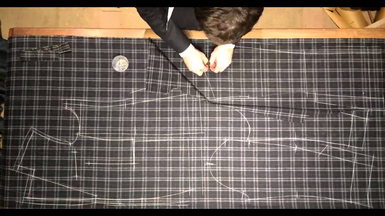 The Journey of a Bespoke suit, part 4: Cutting the cloth - YouTube