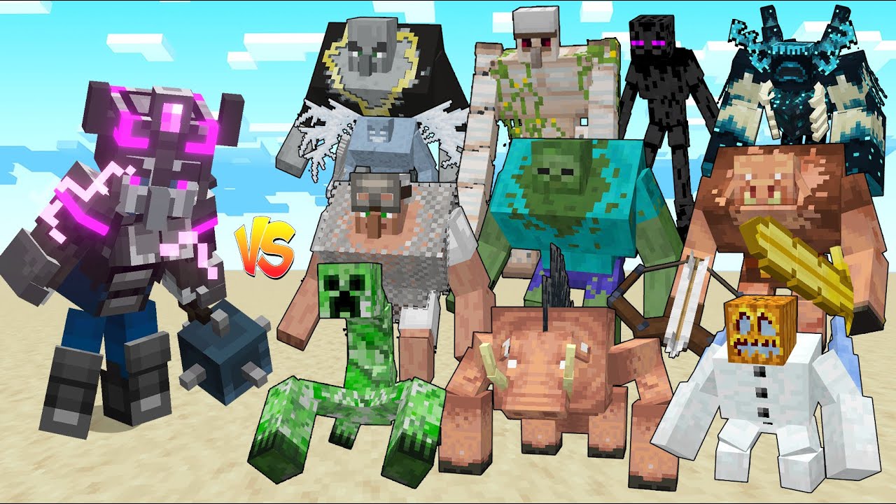 Giant Royal Guard Vs All Mutants / Minecraft Mob Battle - YouTube
