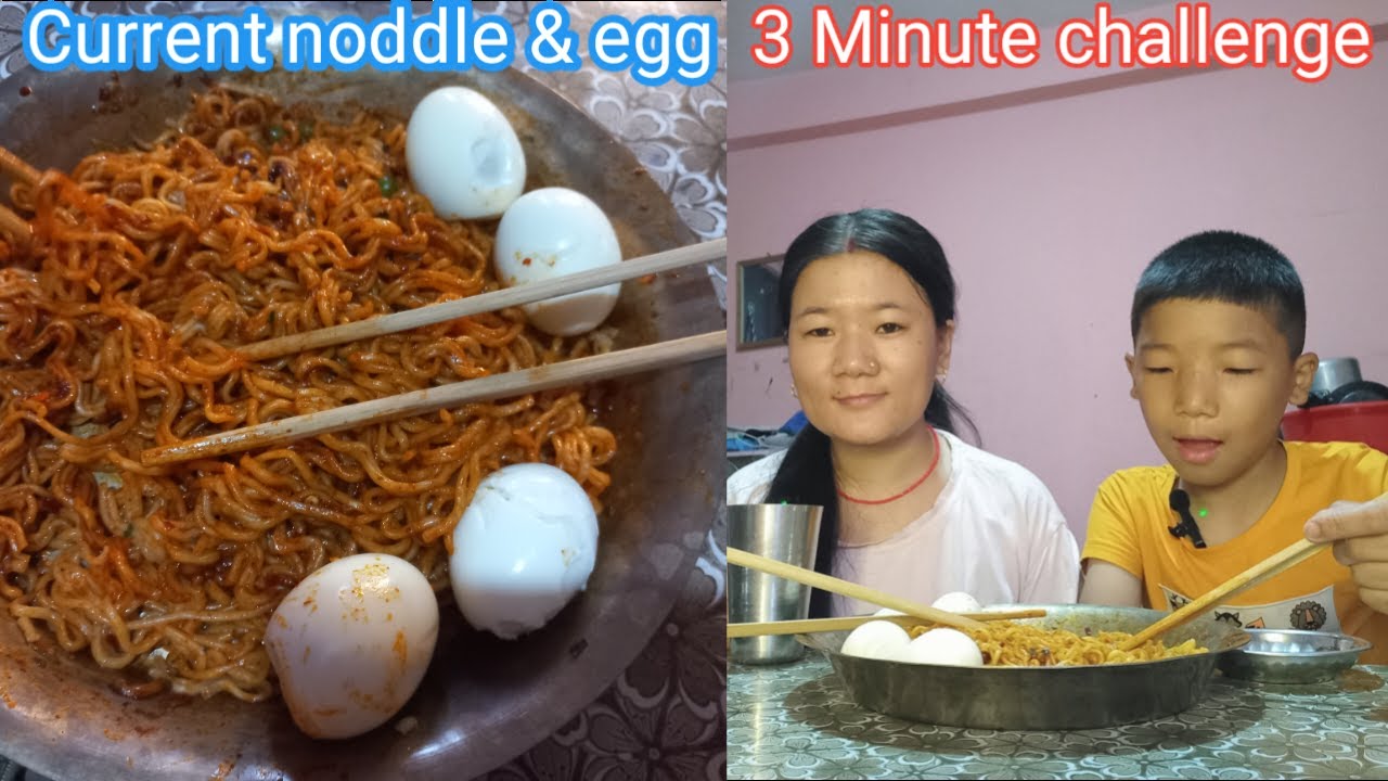 3 minute challenge current noddle & egg but hariyo😋 @NamrataMagar2053 ...