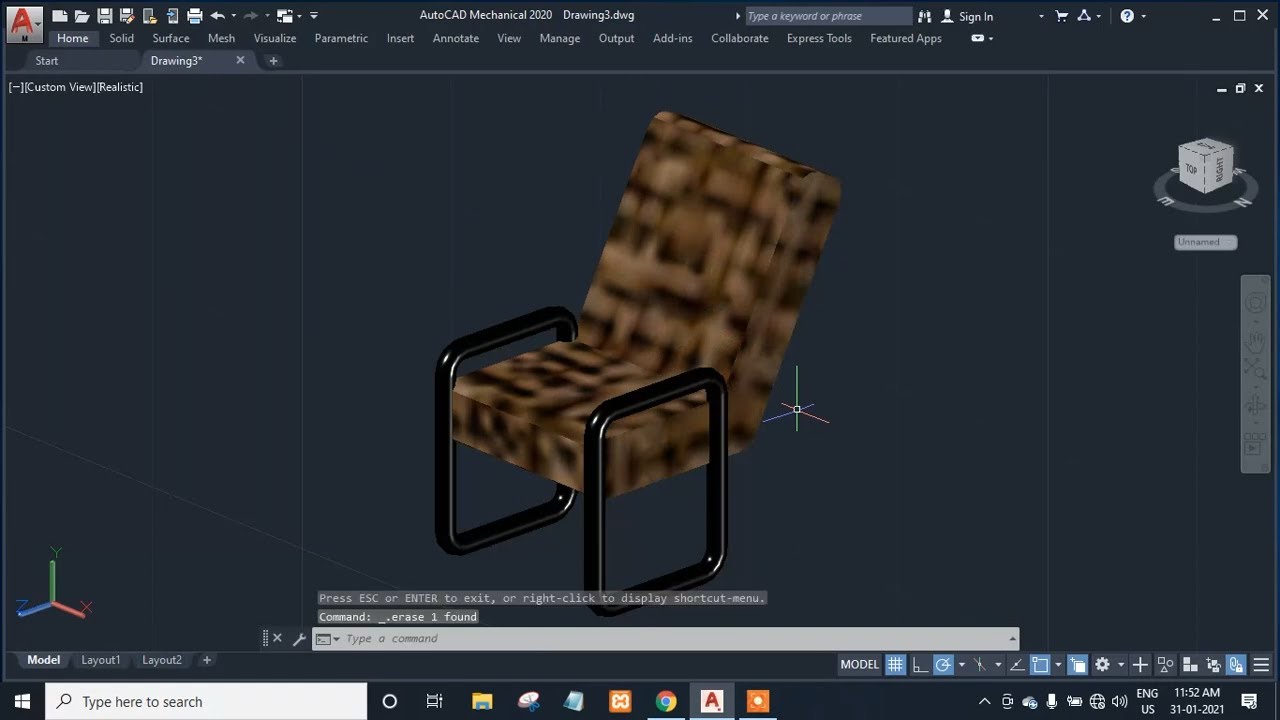 How to Design a chair in AutoCAD 3D | AutoCAD 3D Modeling - YouTube