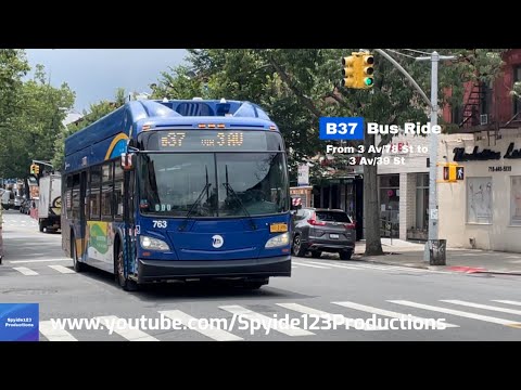 NYCT Bus : On Board 2017 New Flyer XN40 #763 B37 from 78 St to 39 St ...