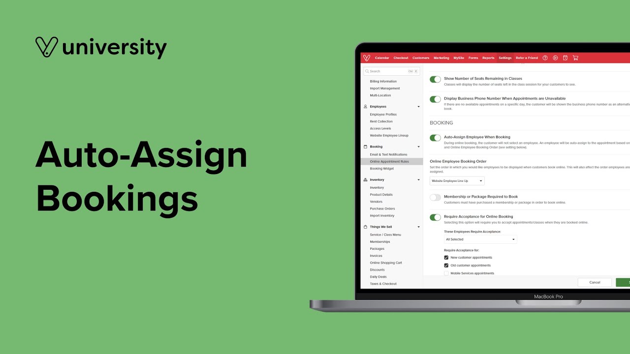 How to use Auto-Assign Bookings on Vagaro - YouTube