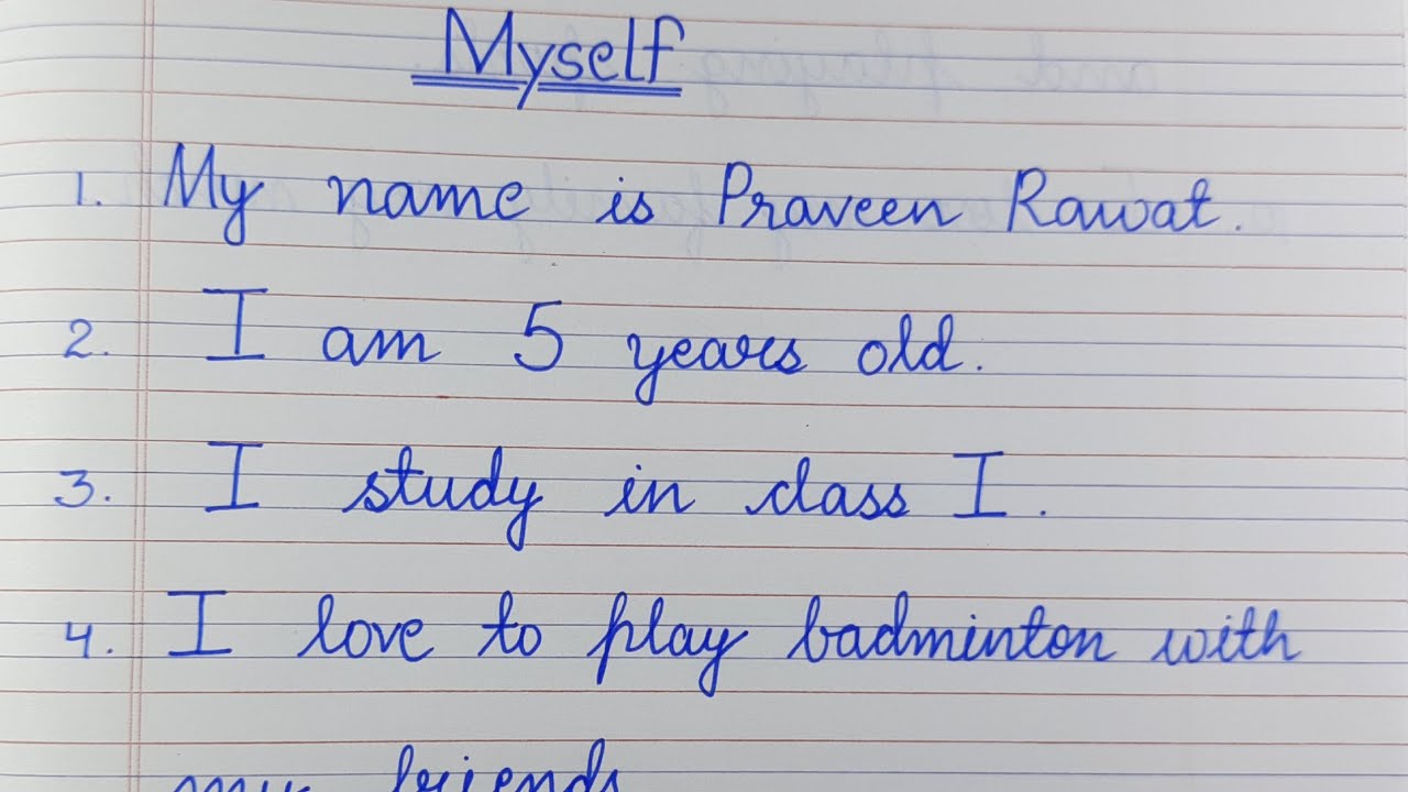 Best essay on myself for kids|10 lines on myself|myselfnursery/Lkg ...