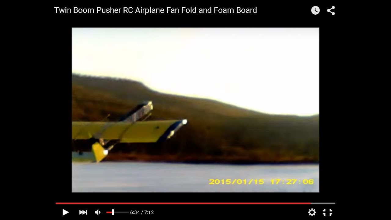 Twin Boom Pusher Dollar Tree Foam Board RC Airplane Fan Fold - YouTube