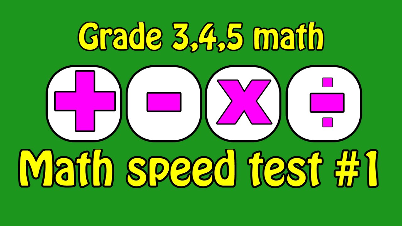 Math Speed Test 25 Math Problems || Mental Maths || + - x / operations ...