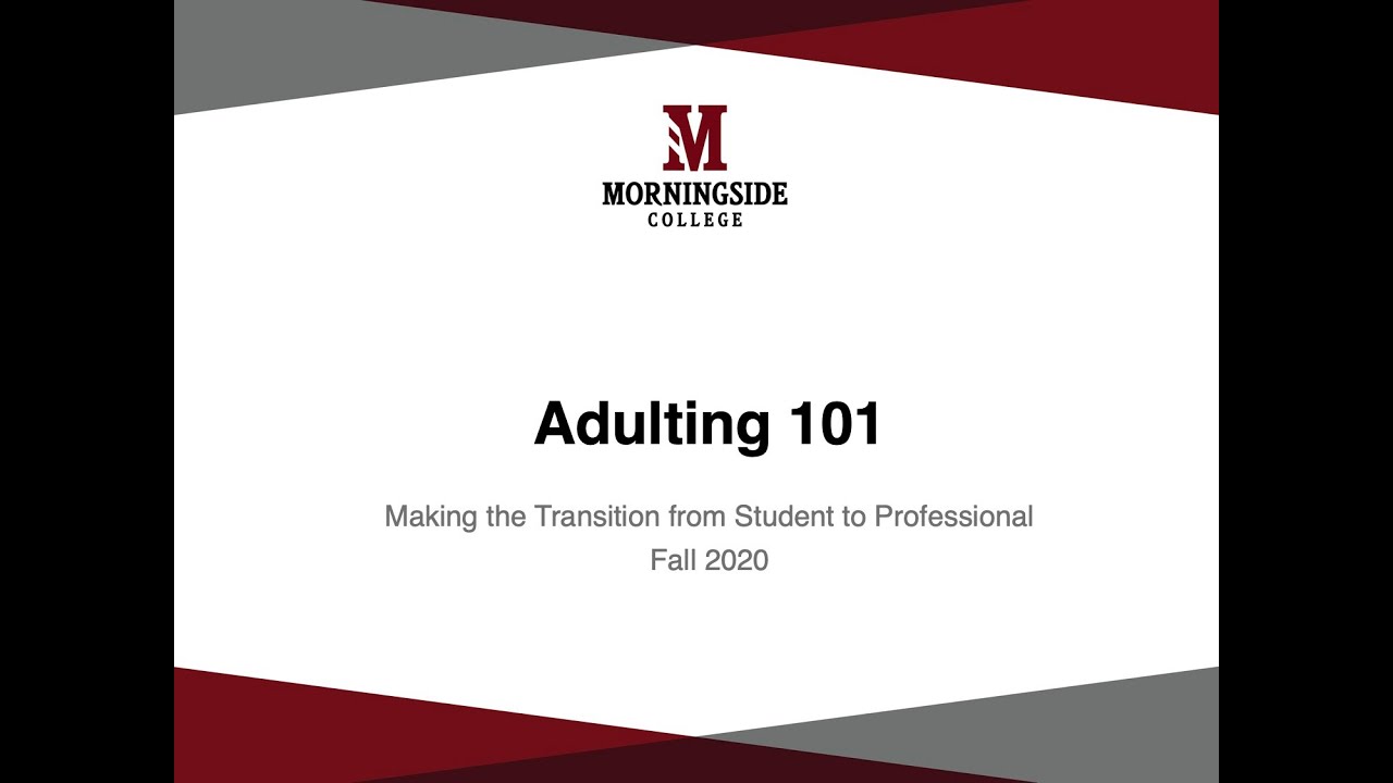 Adulting 101 - Making the Transition from Student to Professional - YouTube