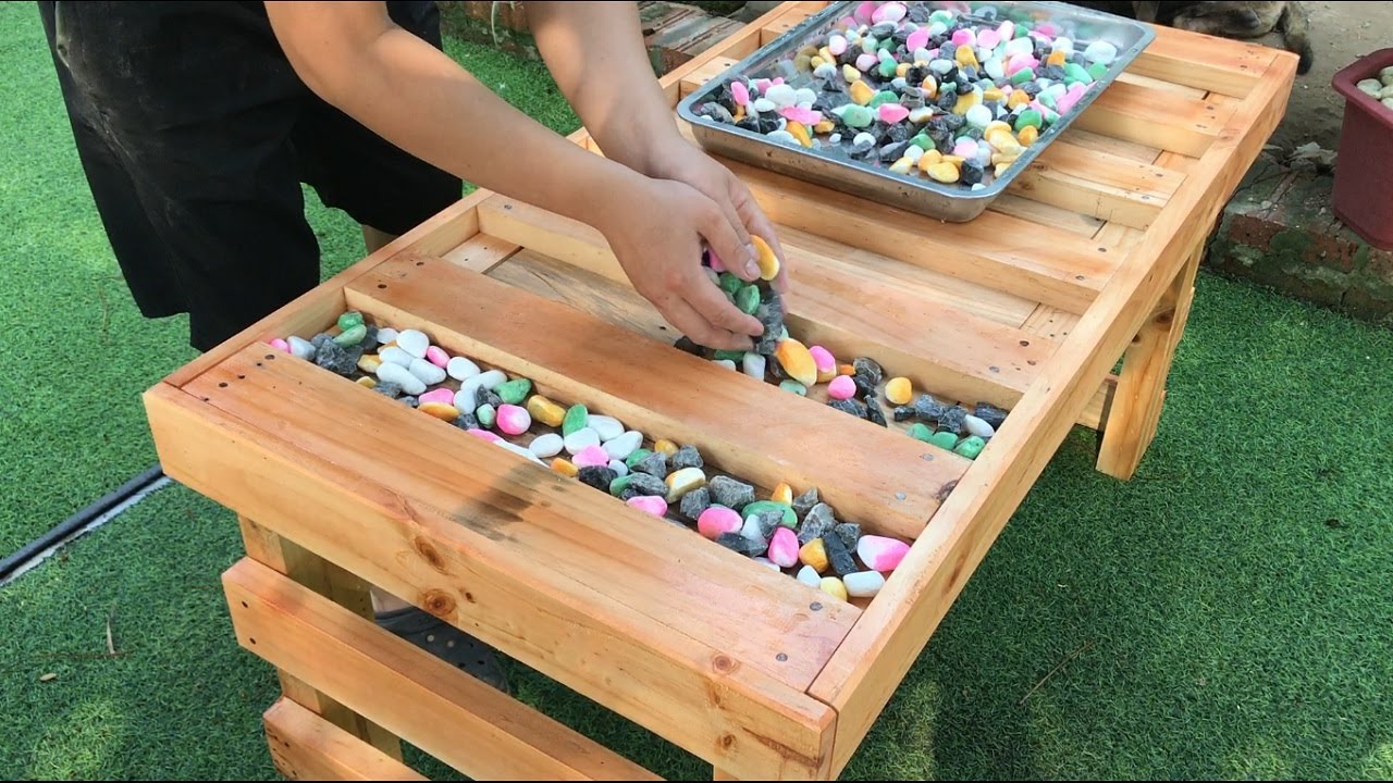 Amazing Idea Of Recycling Old Pallet // Your Own Outdoor Table With ...