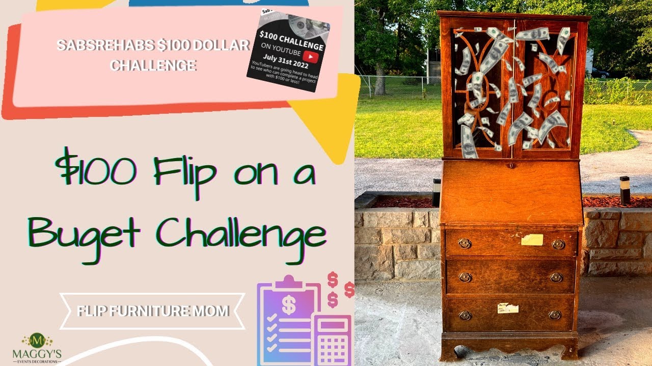Extreme Secretary Desk Makeover// On A Budget// $100 Challenge 2022 ...