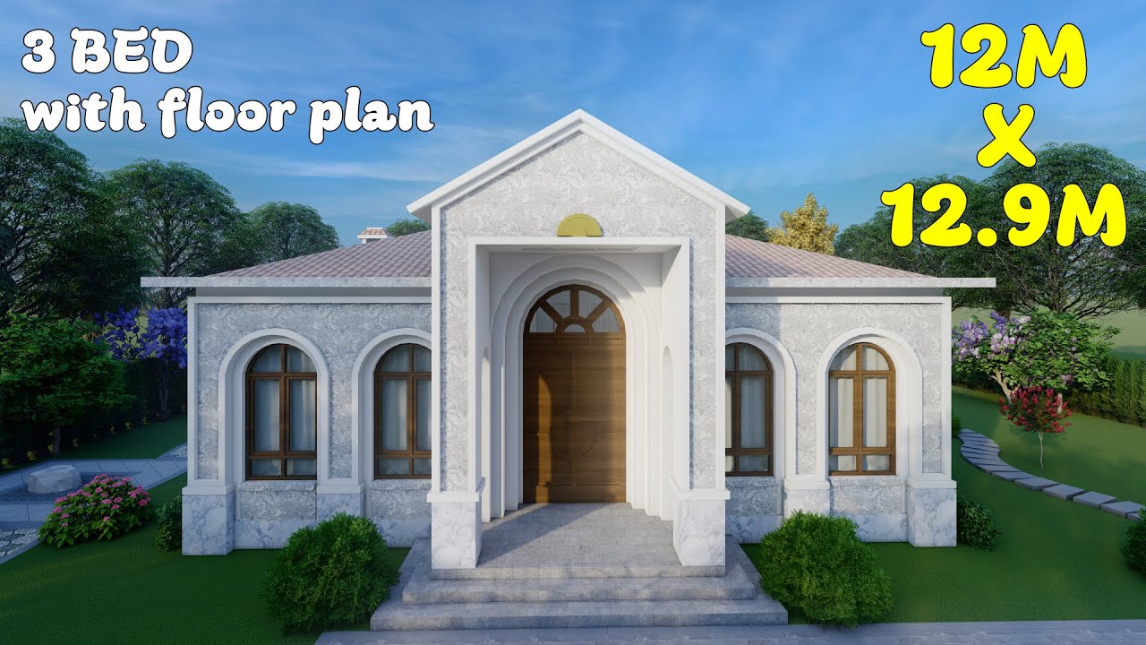 Small House Design 12 x12.9 Meters (144 sqm)|3 Bedroom|House Design ...