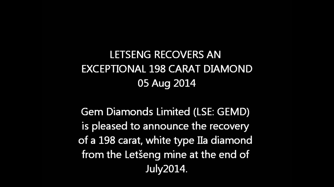 New Diamond Found - 198 Carats Diamond from the Letseng's Mine in July ...