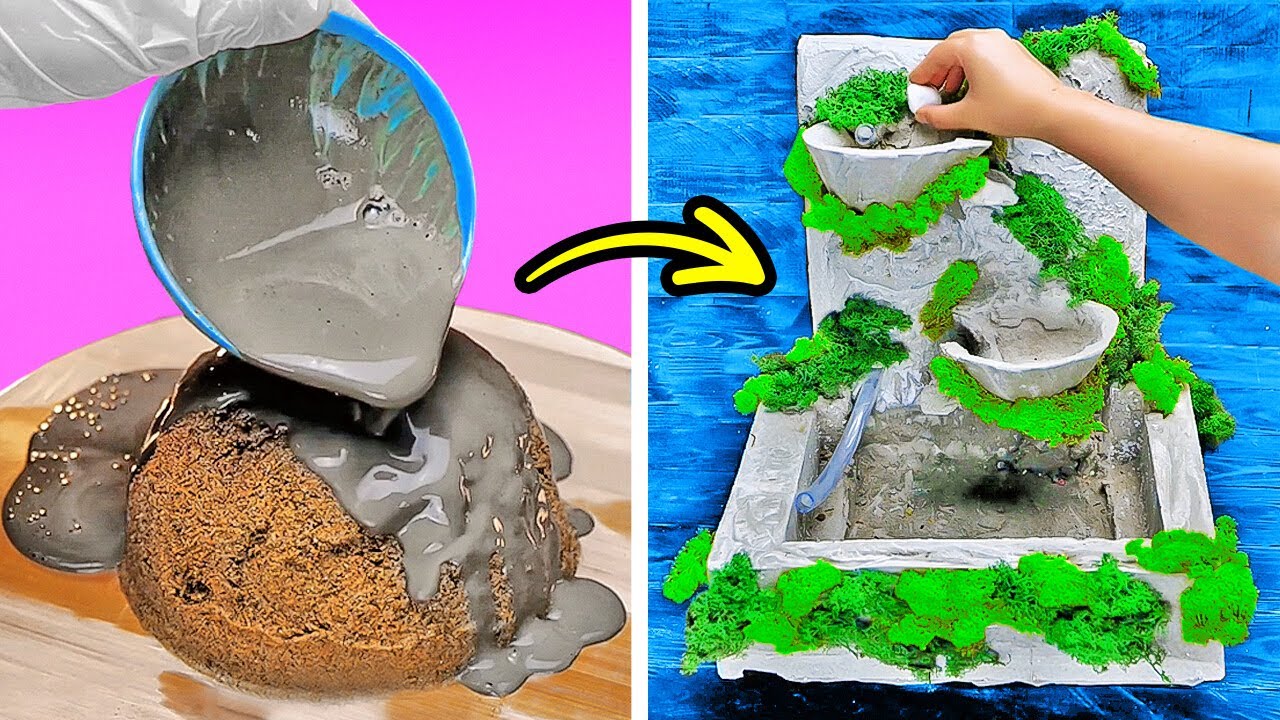 Creative Cement Crafts For Your Home And Backyard - YouTube