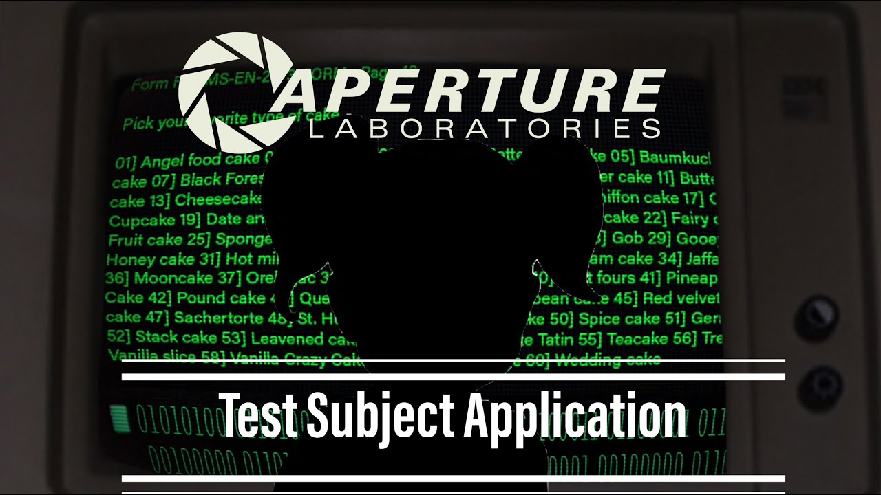 Aperture Science Test Subject Application Compete | Portal ARG - YouTube