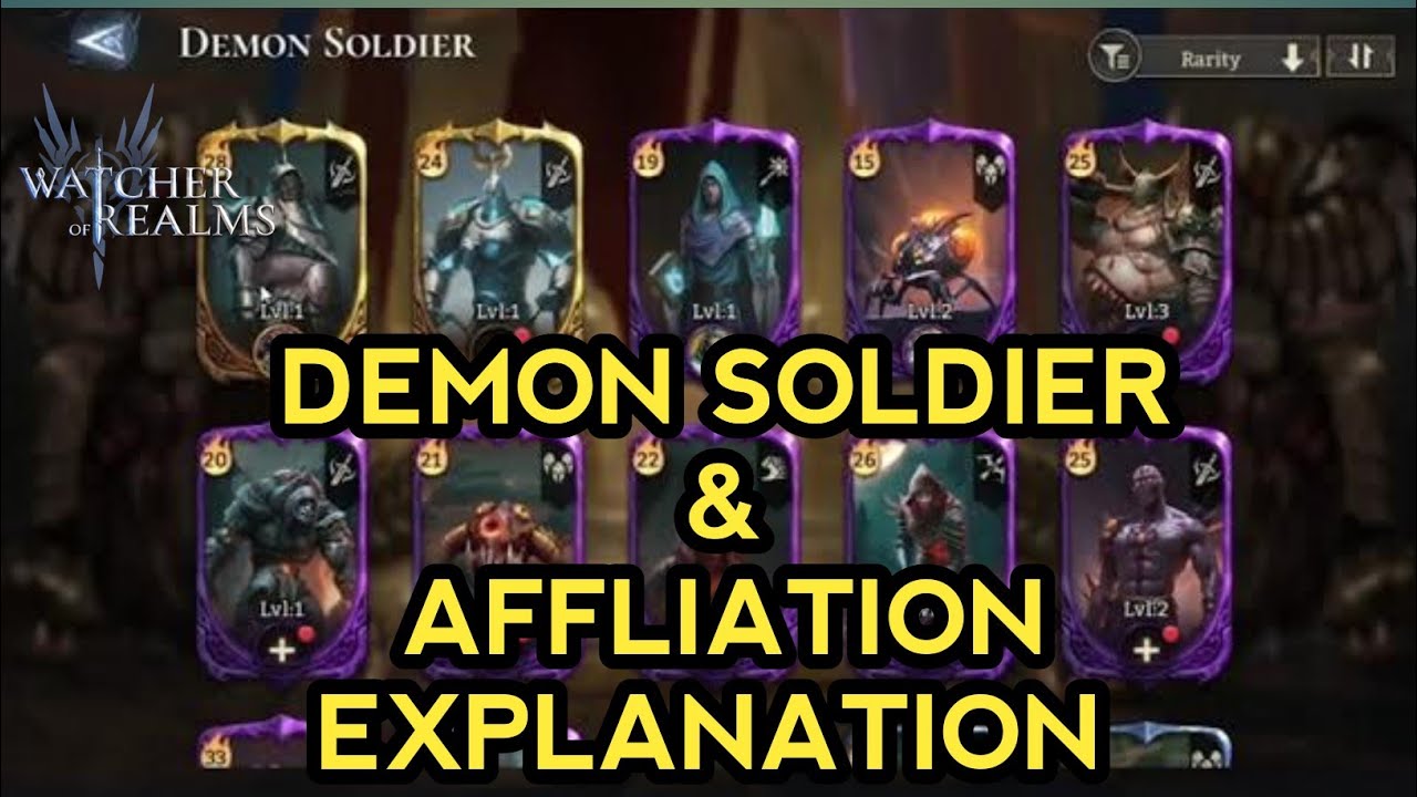 DEMON SOLDIER & AFFILIATION EXPLANATION | WATCHER OF REALMS - YouTube
